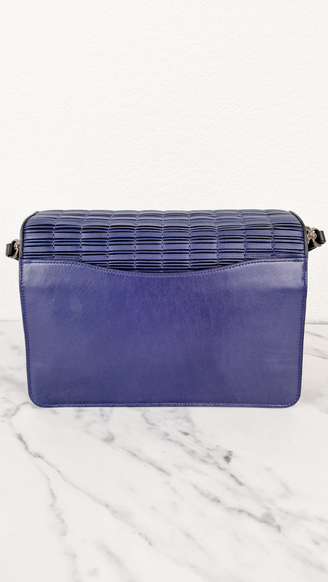 Coach Tabby Sample Bag with Ruched Pleating in Cadet Blue and Black Le ...
